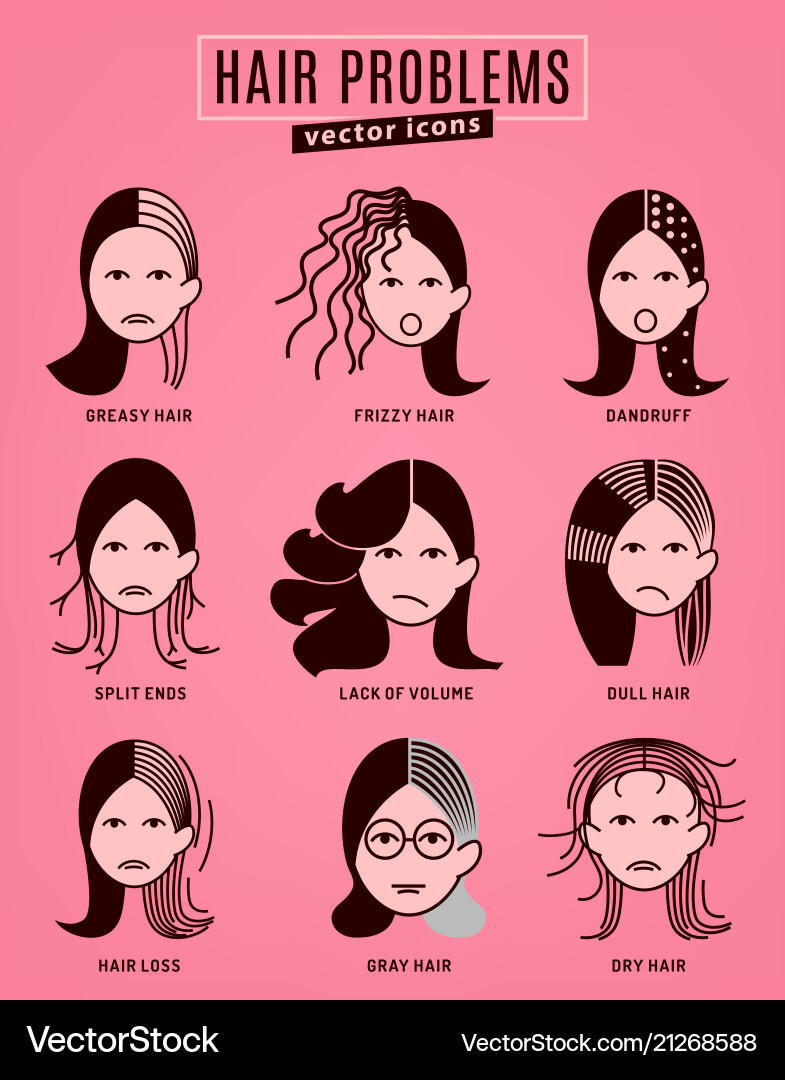 Hair problem icon Royalty Free Vector Image - VectorStock