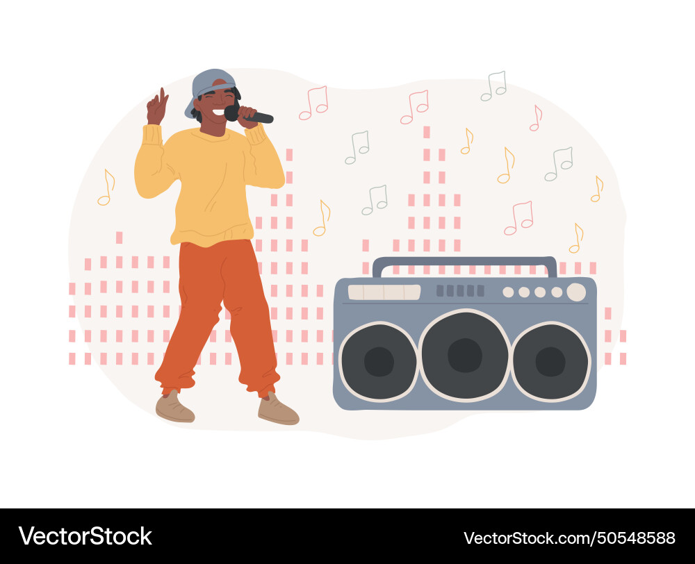 Hip-hop music isolated concept Royalty Free Vector Image