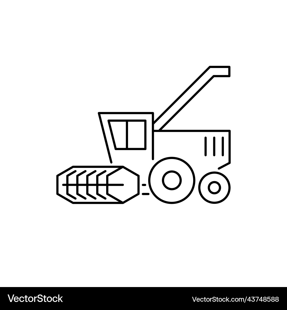 Linear Combine Harvester Icon Royalty Free Vector Image