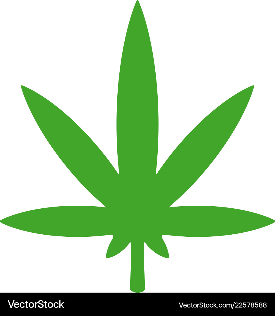 Marijuana Leaf Icon - Hemp & Cannabis Vector Image