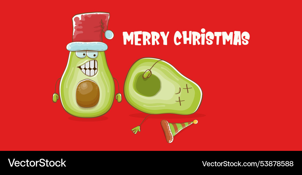Merry christmas funky greeting horizontal Vector Image