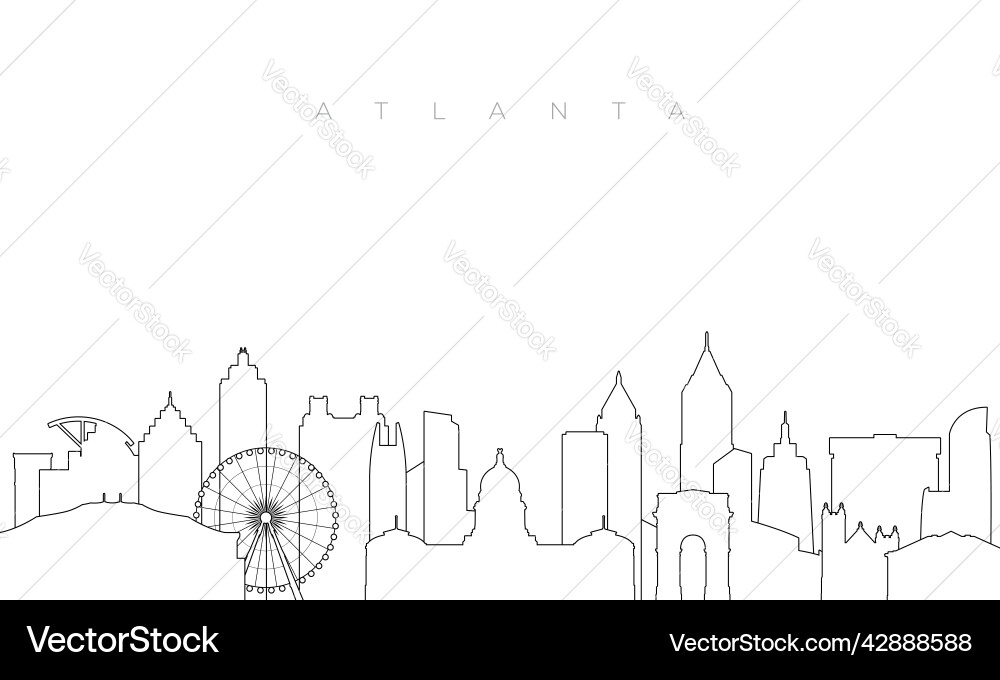 Outline atlanta skyline trendy template Royalty Free Vector