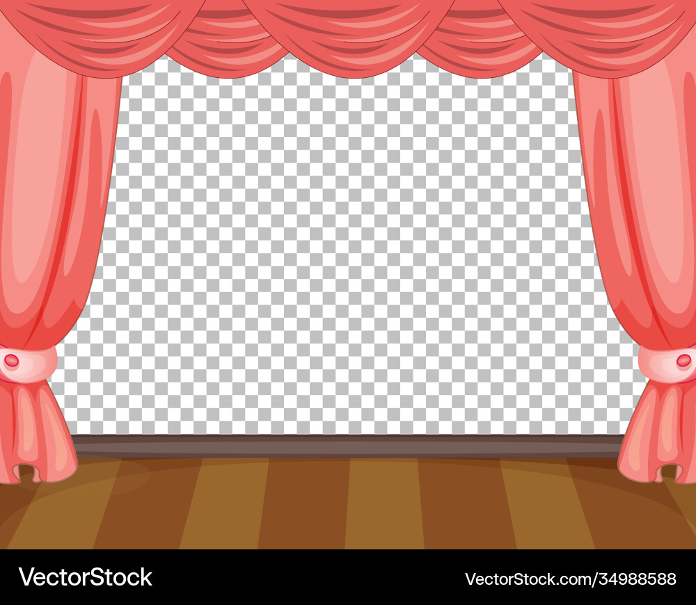 Pink curtains with transparent background Vector Image
