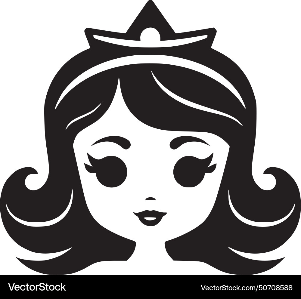 Princess - black and white Royalty Free Vector Image