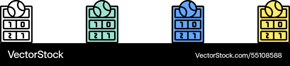 Scoreboard Icon - Green Blue Yellow Royalty Free Vector