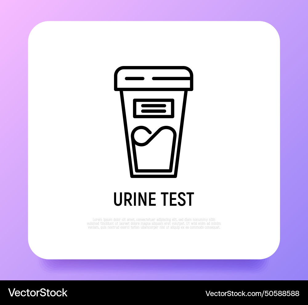 Urine test thin line icon medical analysis Vector Image