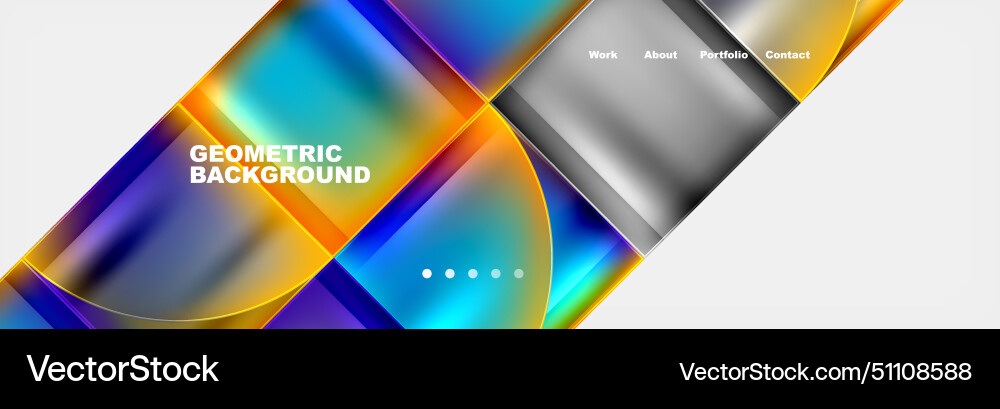 Vibrant geometric background with a rainbow Vector Image