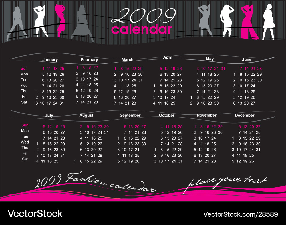 Calendar for 2009 Royalty Free Vector Image - VectorStock