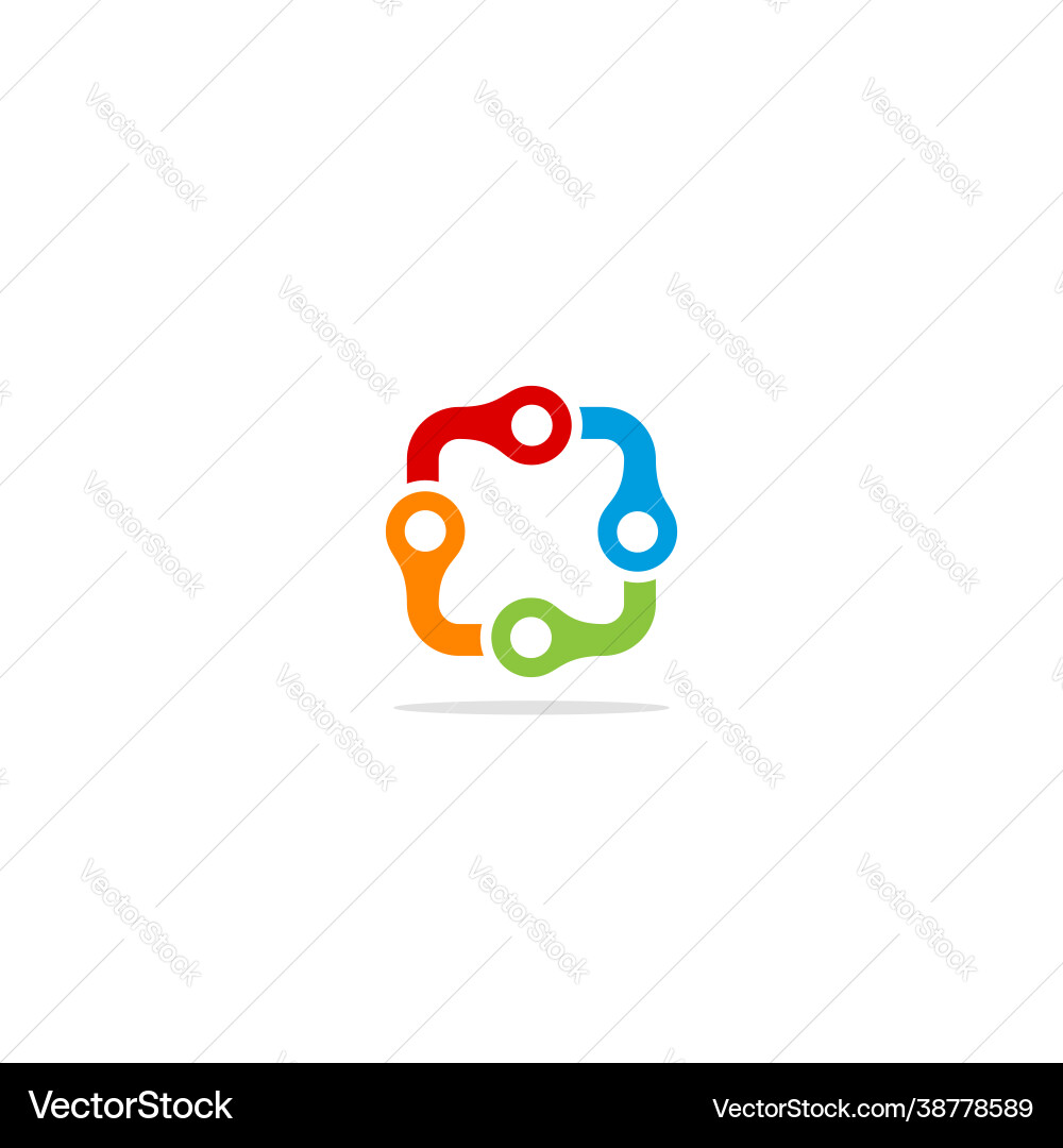 Circle chain connect colored logo Royalty Free Vector Image