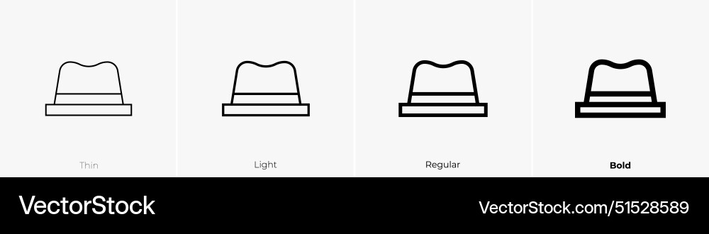 Fedora icon thin light regular and bold style Vector Image