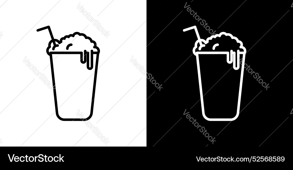 Milkshake icon set on white background Royalty Free Vector