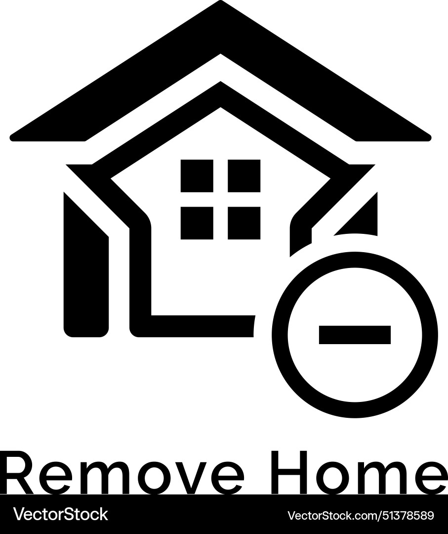 Remove house icon Royalty Free Vector Image - VectorStock