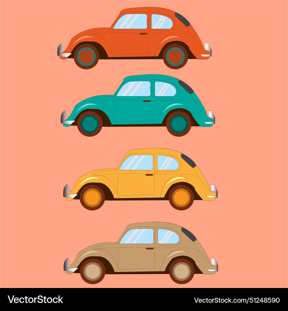 Car icon set cute Royalty Free Vector Image - VectorStock