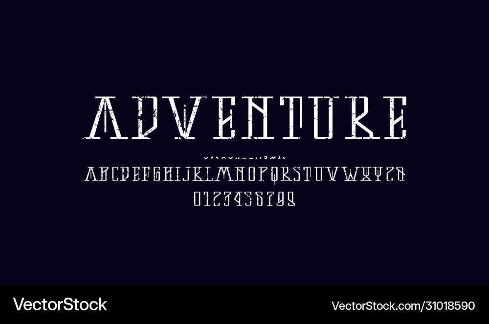 Decorative serif font Royalty Free Vector Image