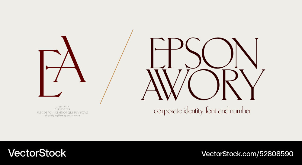Ea logo font and number ci corporate identity Vector Image
