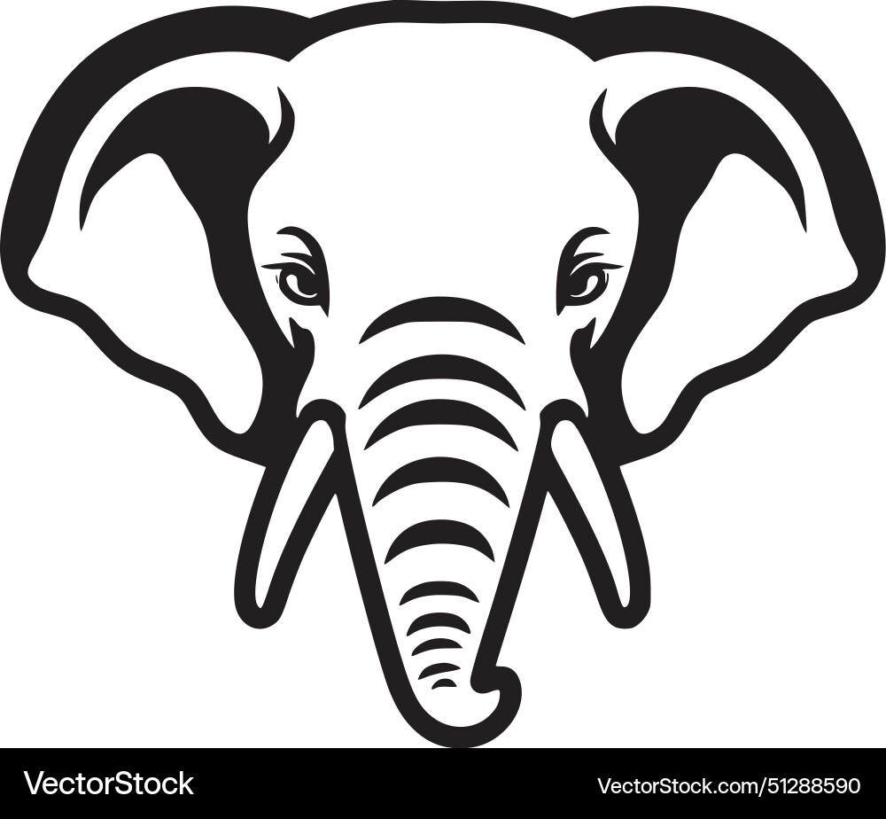 Elephant - black and white isolated icon Vector Image