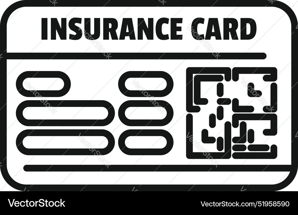 Insurance card with qr code showing health Vector Image