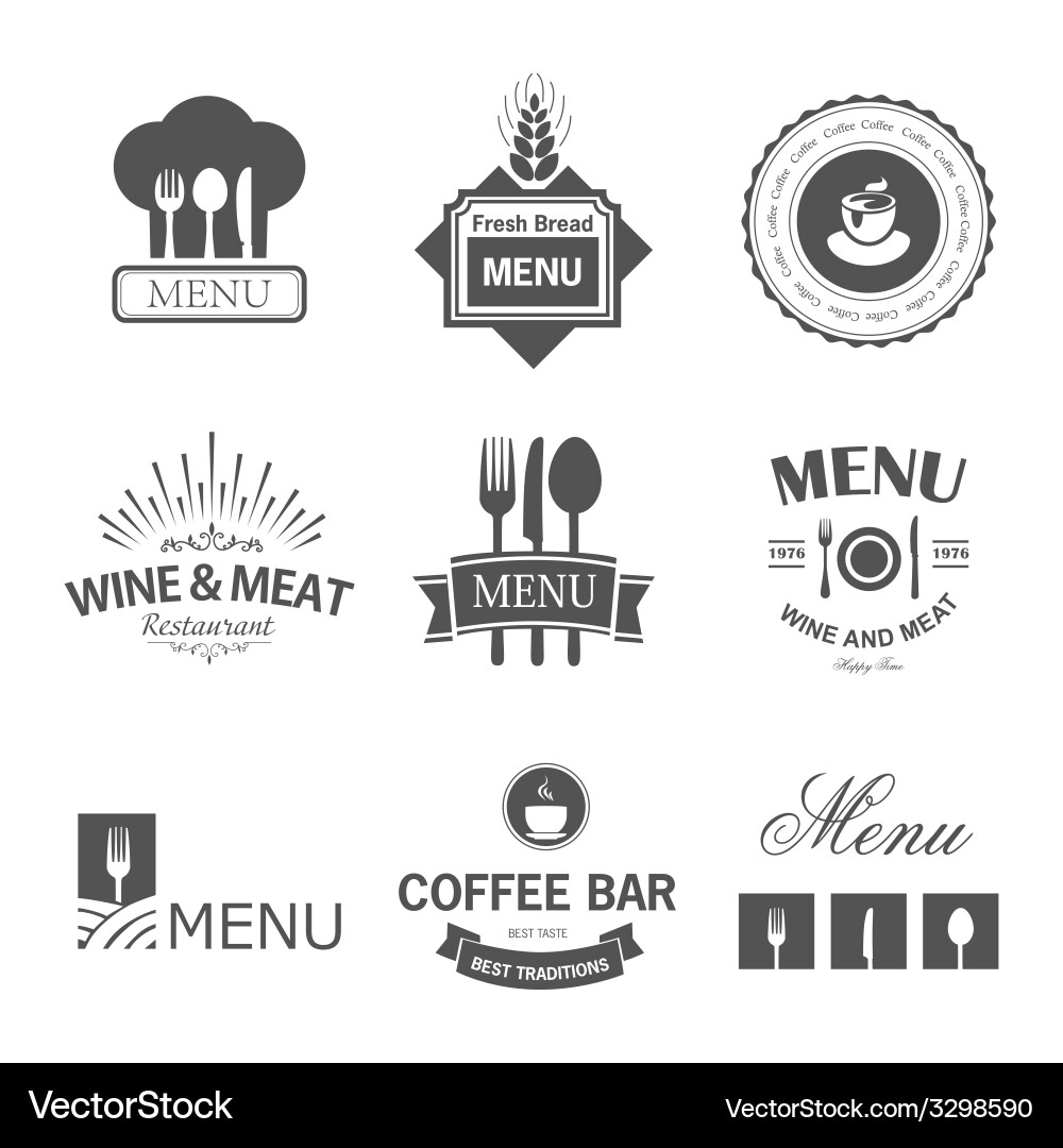 Restaurant signs Royalty Free Vector Image - VectorStock