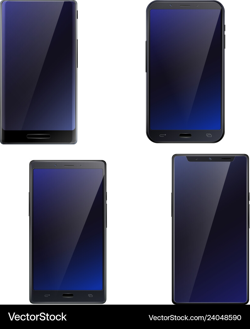 Smartphones realistic set Royalty Free Vector Image