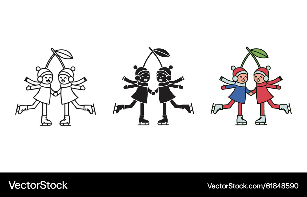Stick figure of people dancing together under – Royalty-Free Vector ...