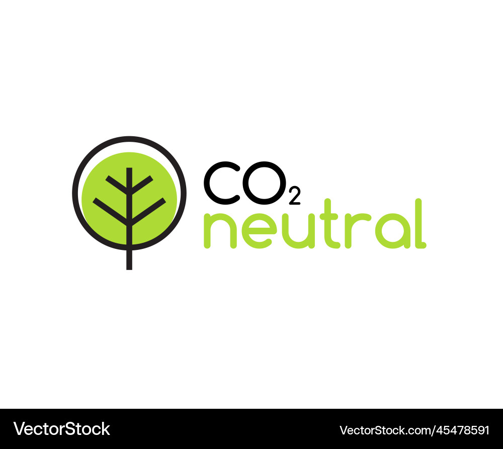 Carbon neutral icon logo co2 energy monoxide Vector Image