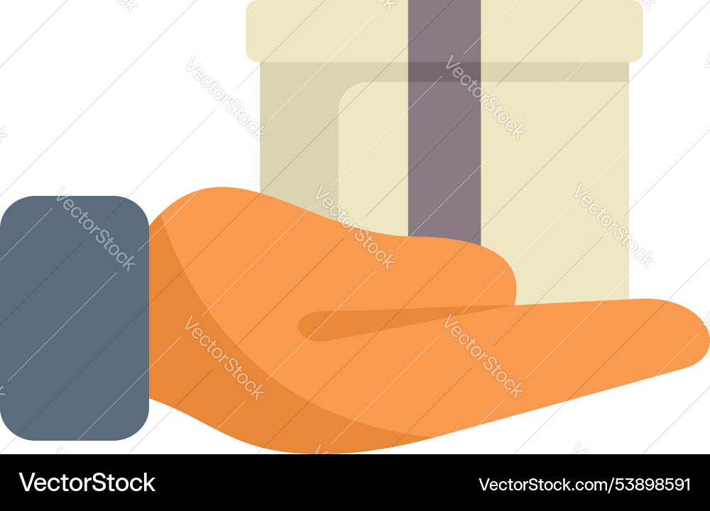 Courier Hand halten Paket Lieferdienst Icon Vektorbild