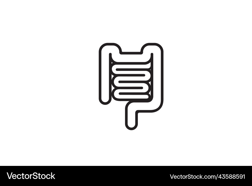 Creative gut bowel inflammation logo design Vector Image