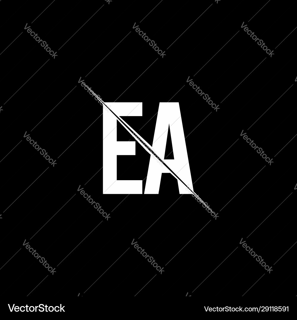 Ea logo monogram with slash style design template Vector Image