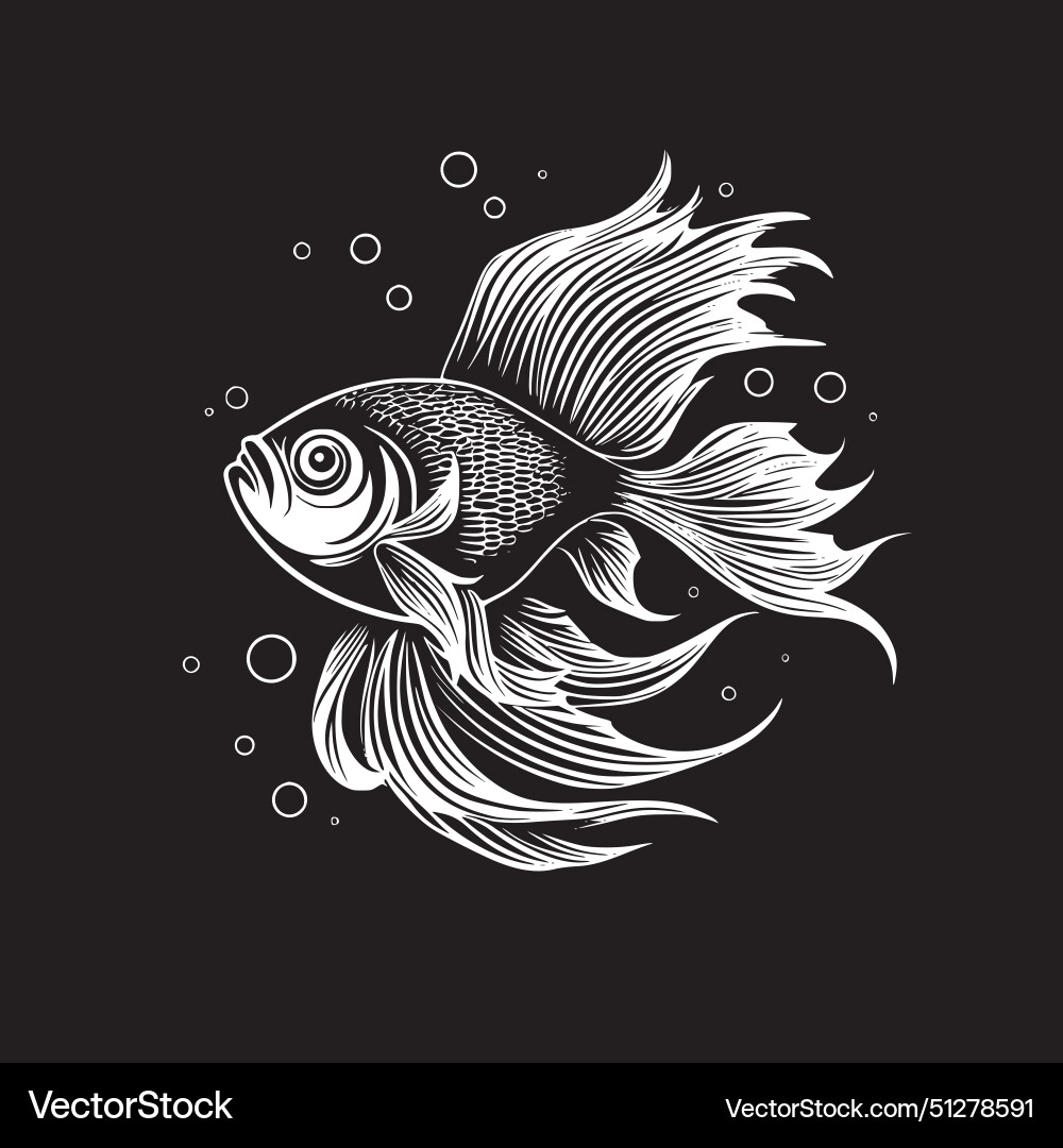 Goldfish - minimalist and simple silhouette Vector Image