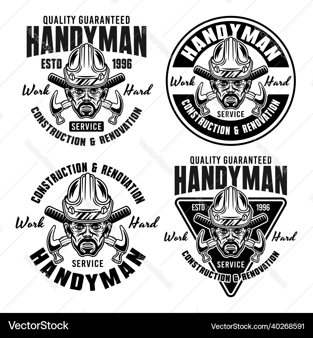 Handyman and construction service set Royalty Free Vector