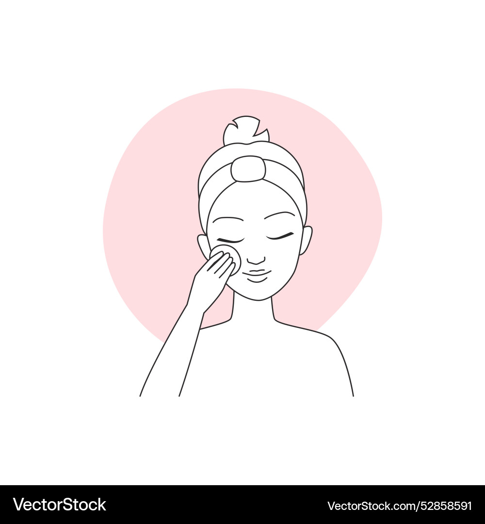 Line art skincare routine Royalty Free Vector Image