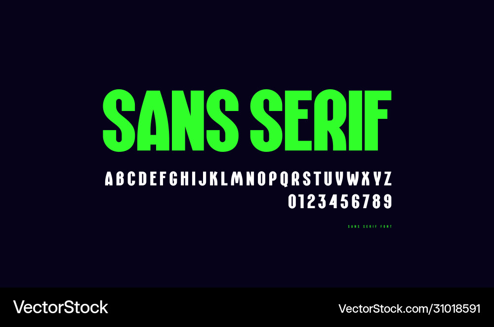 Sans serif font bold face Royalty Free Vector Image