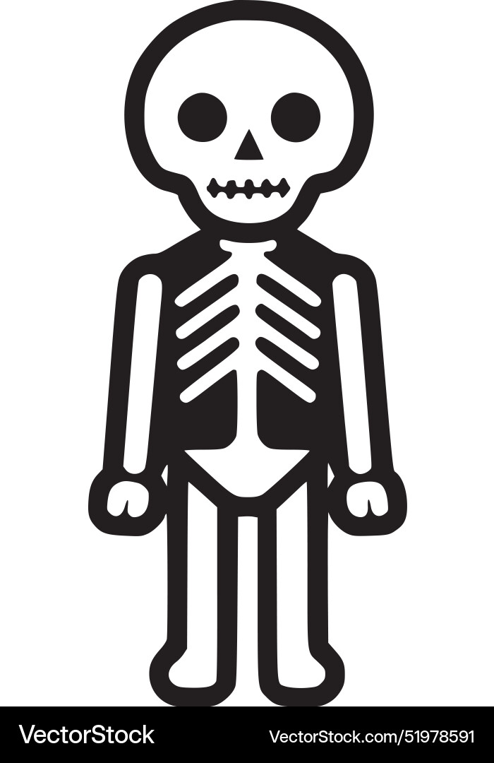 Skeleton - black and white Royalty Free Vector Image