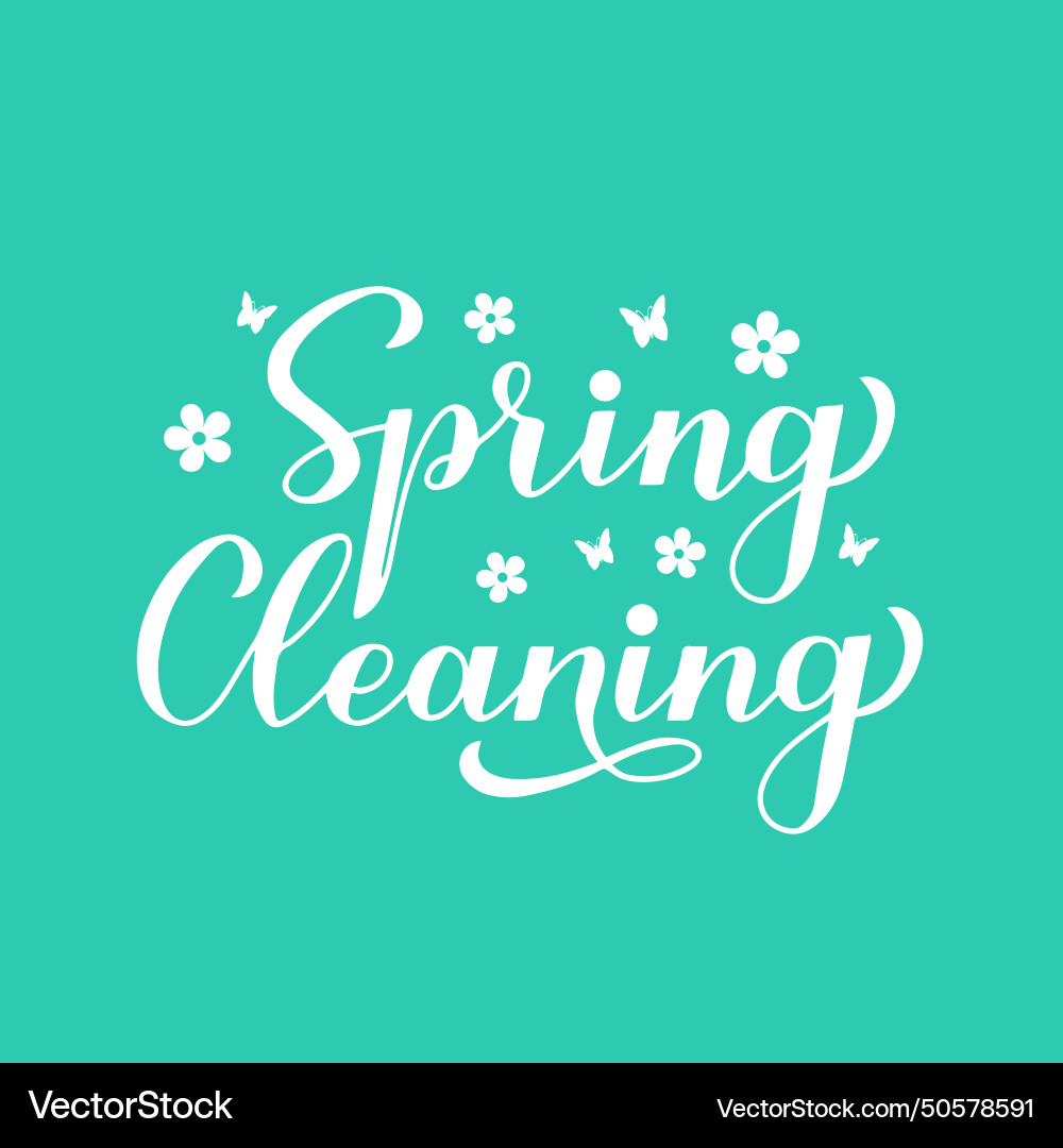 Spring cleaning calligraphy hand lettering Vector Image