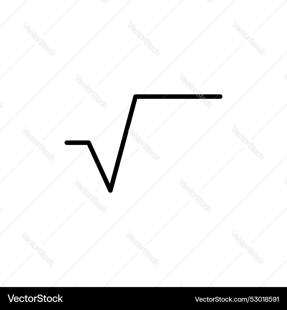 Square root icon set math number formula Vector Image