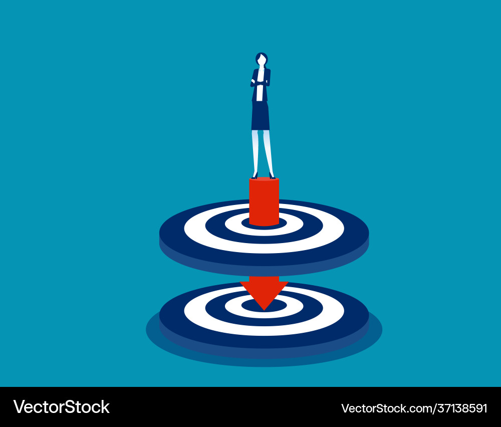 Standing on arrow that pierced two targets Vector Image