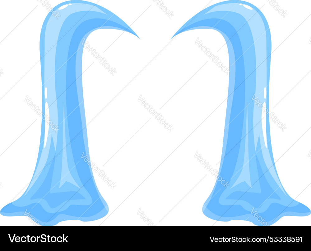 Two cartoon waterfalls flowing downwards Vector Image