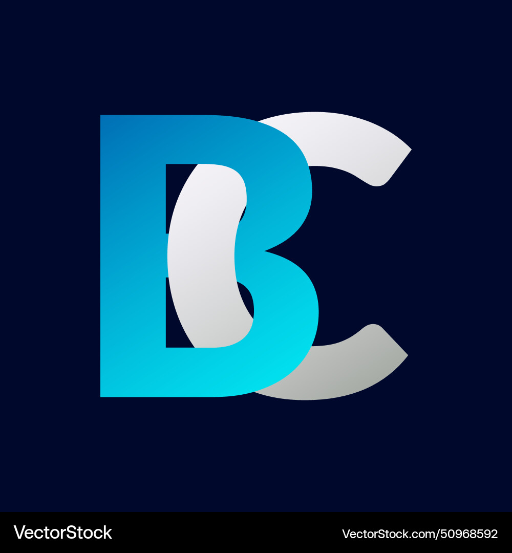 Bc letter colorful logo in the circle Royalty Free Vector
