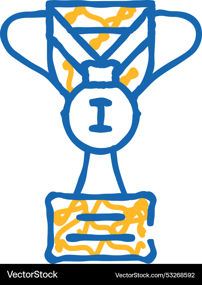 Champion win cup icon doodle Royalty Free Vector Image