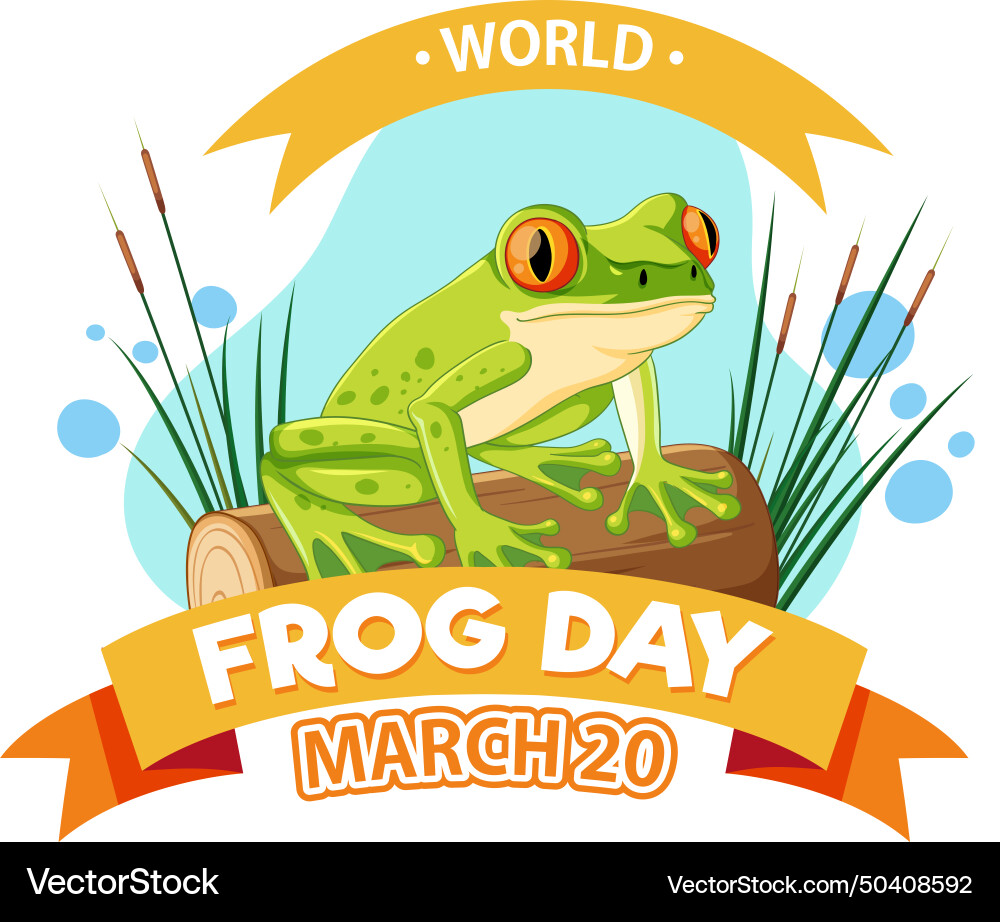 Colorful graphic for world frog day event Vector Image