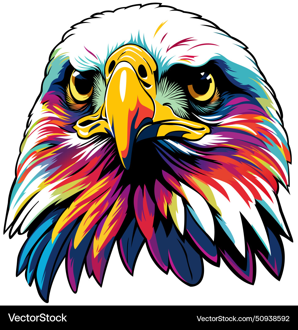 Colorful portrait of a eagle Royalty Free Vector Image