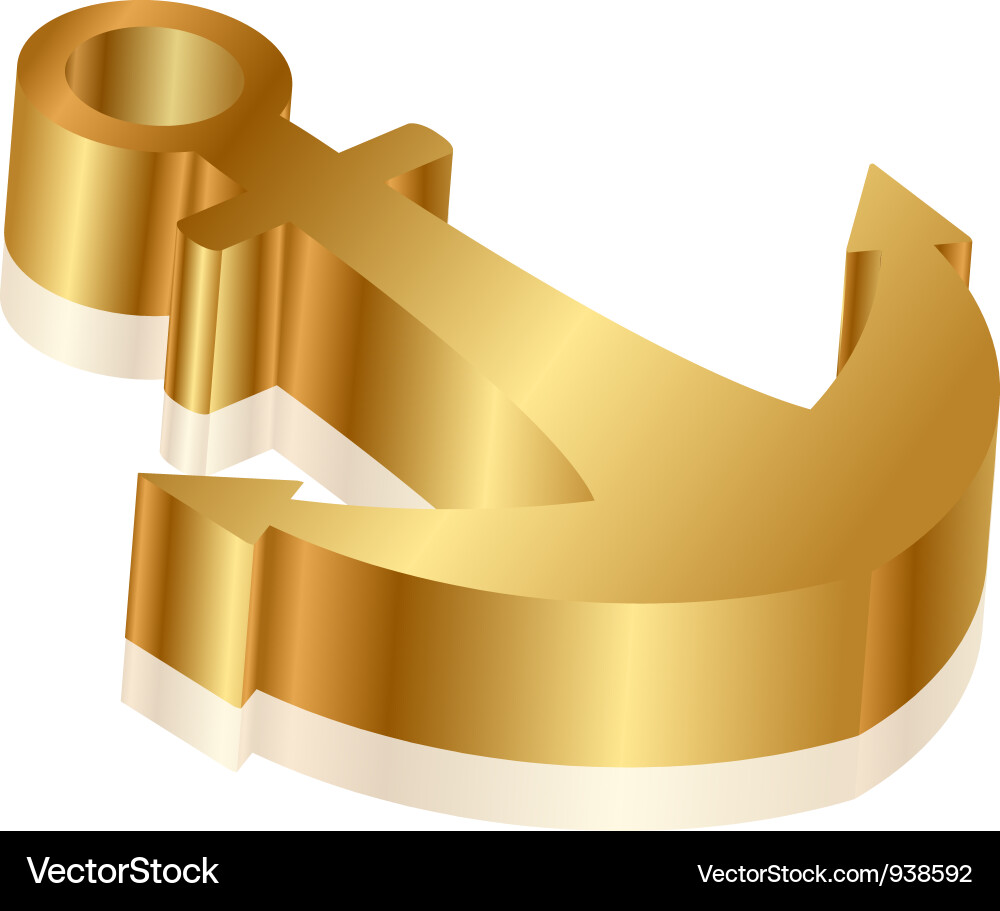Golden anchor Royalty Free Vector Image - VectorStock
