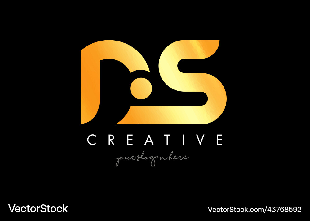 Golden gold ds letter logo design with creative – Royalty-Free Vector ...