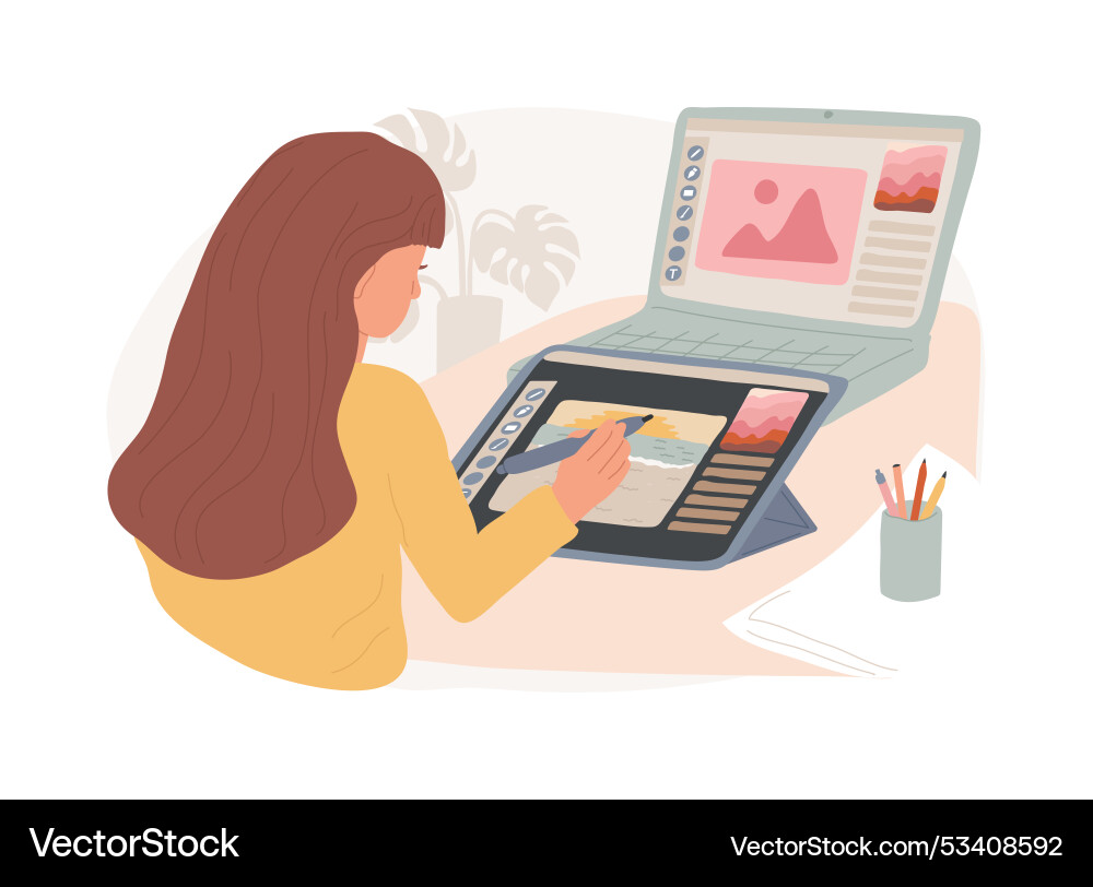 Graphic design classes isolated cartoon Royalty Free Vector