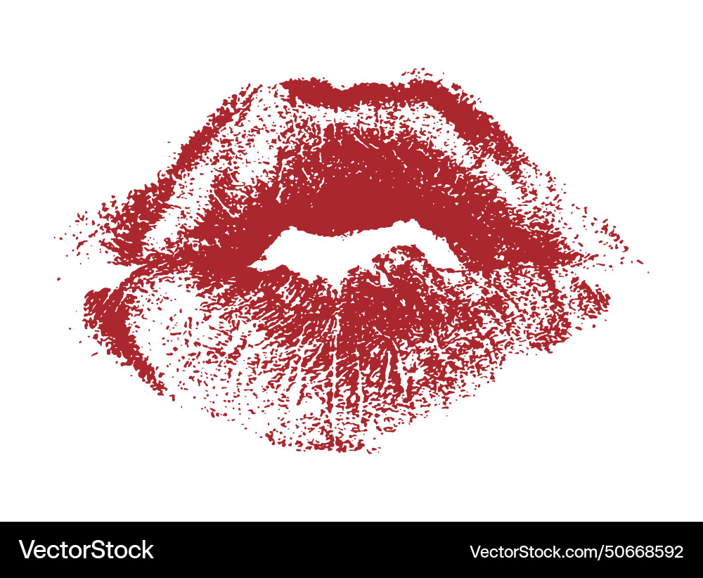 Lips red lipstick kiss Royalty Free Vector Image