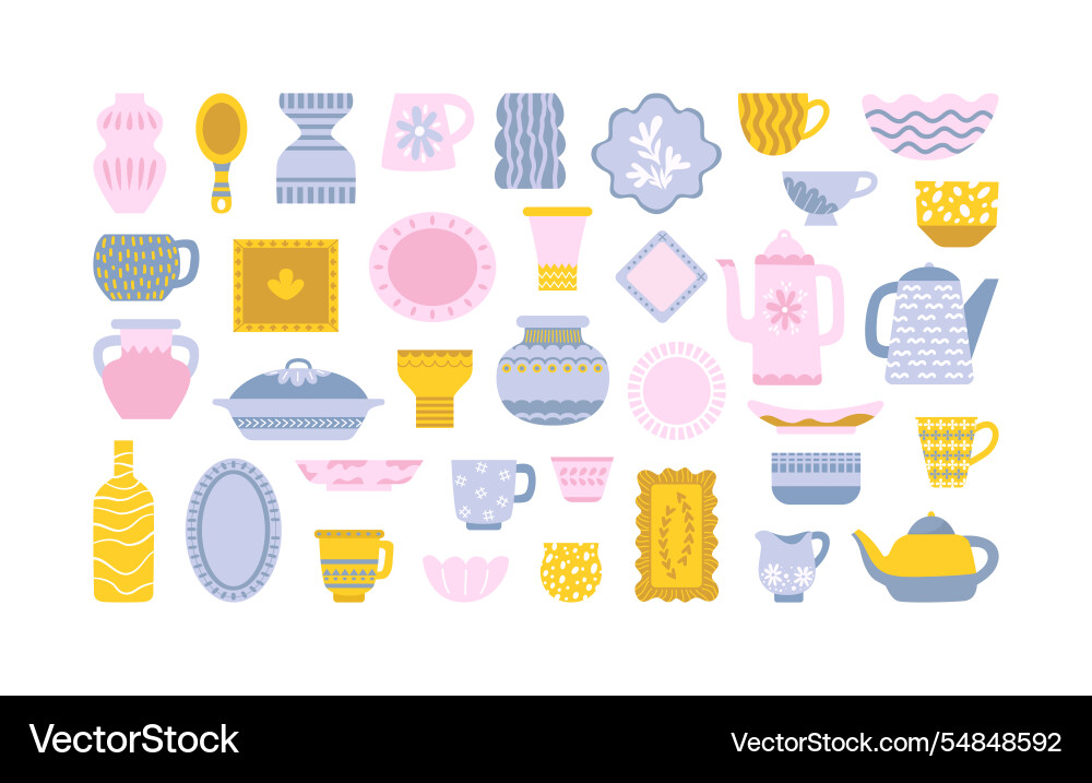 Modern Ceramic Kitchenware Royalty Free Vector Image