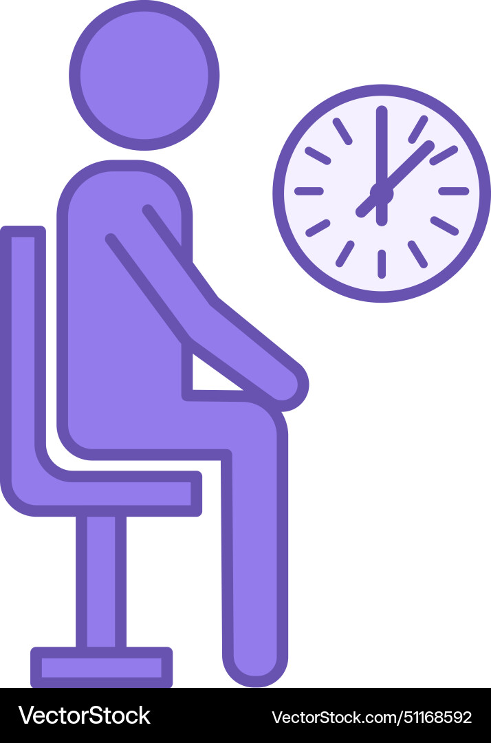 Patience colored icon of a sitting man Royalty Free Vector