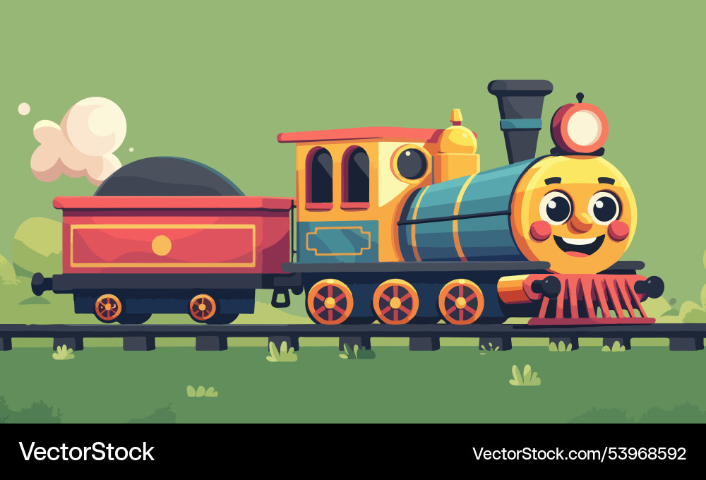 Playful cartoon train Royalty Free Vector Image