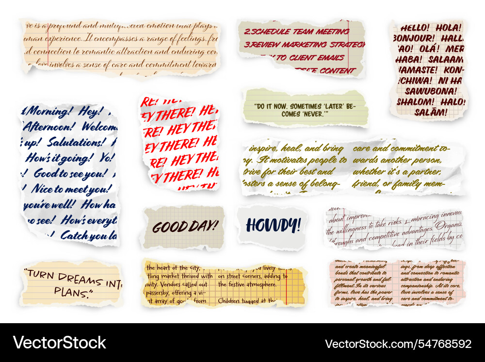 Papierstreifen mit Handschrift Lizenzfreies Vektorbild