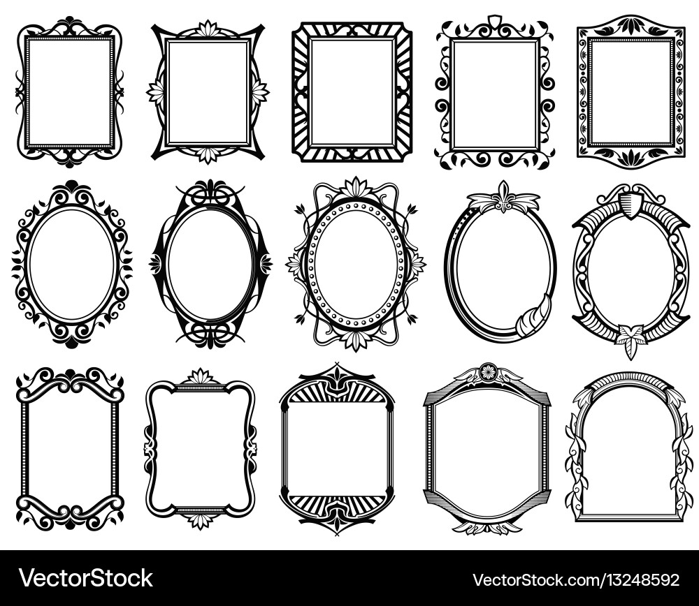 Vintage victorian baroque rococo frame Royalty Free Vector